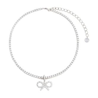 Self Portrait Kristallbogen Tennis Halskette - - Accessories - Damen - Grau - ONE SIZE