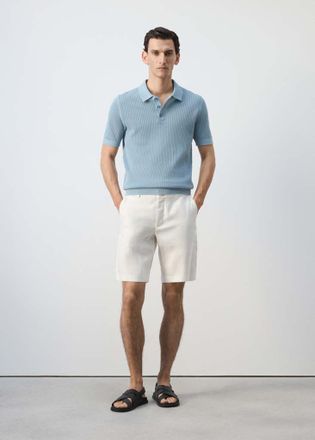 Mango Polo 100 % coton maille vert d&acute;eau - Homme - XXL - MANGO MAN