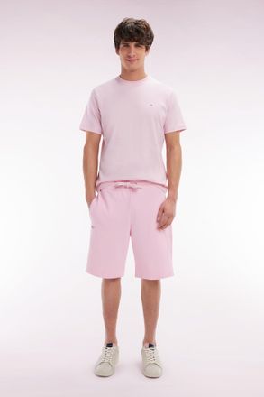 Eden Park Short En Molleton Coton Rose Coupe Droite