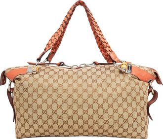 Gucci Crossbody Bags - Gucci GG Monogram Bamboo Shoulder Bag - Gr. unisize - in Braun - f&uuml;r Damen