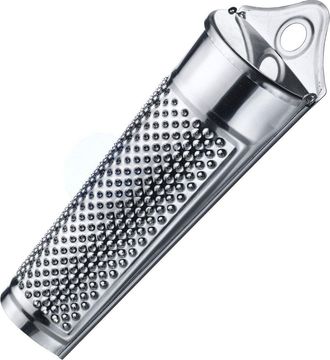 Westmark Muskatreibe, mit Vorratsfach zur Aufbewahrung von Muskatn&uuml;ssen, L&auml;nge: 15 cm, Rostfreier Edelstahl, Silber, 11532270