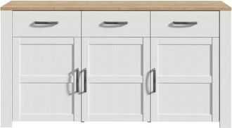 Furniture To Go Buffet Bohol Furniture To Go 3 portes 3 tiroirs Riviera Ch&ecirc;ne/Blanc 166,1 x 42 x 87 cm