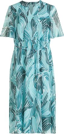 Betty & Co Damen Chiffonkleid mit Flügelärmeln 44, Petrol/Mint