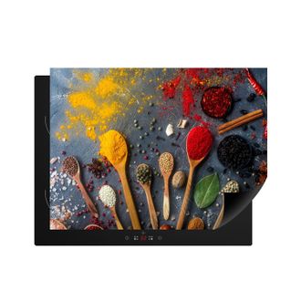 Decorwelt Herdabdeckplatte aus Kunststoff Induktionsmatte Herdabdeckmatte Abdeckung Ceranfeld Gew&uuml;rze Bunt 70x52 cm Abdeckplatte Ceranfeldabdeckung Antirutschma