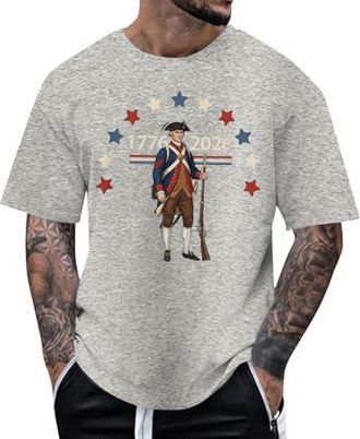 Generico T-shirt d&eacute;t&eacute; oversize &agrave; manches courtes classique vintage &eacute;l&eacute;gant et sportif &agrave; col rond pour homme, gris, XL