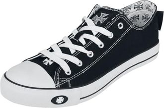 West Coast Choppers Low-Top Warrior Unisexe Baskets noir EU44 Coton, semelle en caoutchouc