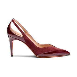 Santoni Pumps aus Lackleder und Wildleder mit hohem Absatz - - Shoes - Damen - Rot - 36 1/2 EU