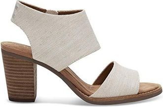 Toms Femme Majorca Cutout Sandale talon, Naturel, 36.5 EU