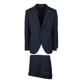 Luigi Bianchi Mantova Homme, Costumes, Bleu, Taille: XL Costume Homme Laine Lin