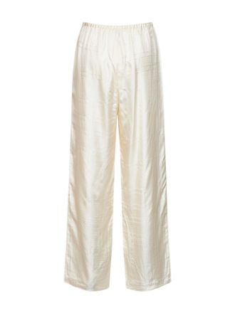 Toteme Womens Pyjama Trousers Silk Monogram Ivory