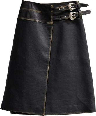 Namacheko Femme, Jupes, Noir, Taille: 38 FR Flora Leather Skirt