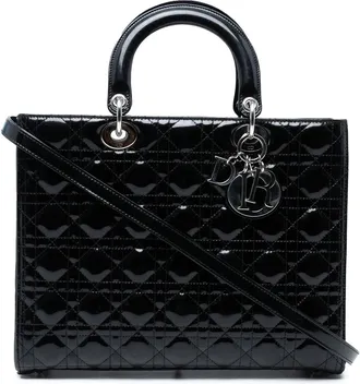 Dior Hobo Bags - Large Patent Cannage Lady Dior - Gr. unisize - in Schwarz - für Damen