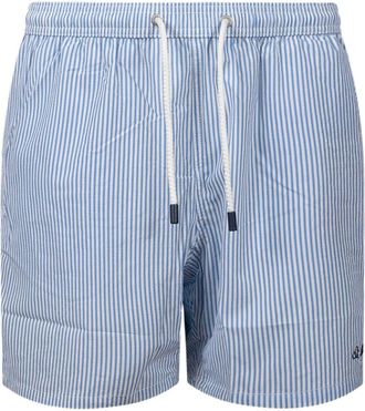 MC2 Saint Barth Homme, Maillots de bain, Bleu, Taille: XL Seersucker Stripes 31 L Emb Swim Short