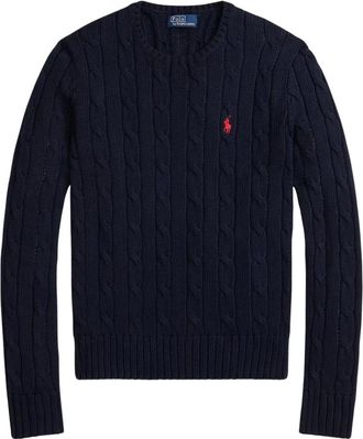 Polo Ralph Lauren Femme, Pulls, Bleu, Taille: 42 FR Pull en maille torsad&eacute;e &agrave; col rond