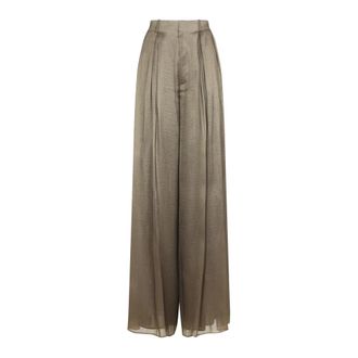 Ralph Lauren Greer Lam&eacute; Faltenhose - - Trousers - Damen - Braun - XS