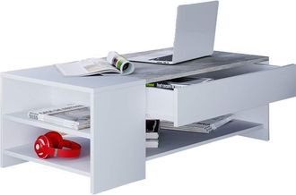 VCM Holz Couchtisch schlicht | Maße ca. H. 35 x B. 100 x T. 50 cm | Wohnzimmertisch mit Schublade - Tindus