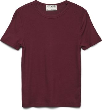 Vero Moda Damen Awirwina Ss O-Neck T-Shirt Noos, Zinfandel, Medium