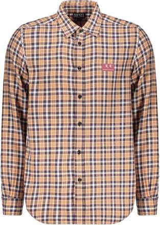 Diesel Homme, Chemises, Multicolore, Taille: XS Checked Long-sleeve Shirt