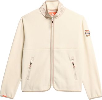 Superdry Damen Active Fleecejacke mit durchgehendem Rei&szlig;verschluss Reiswei&szlig; 36