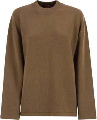 Max Mara Femme, Pulls, Brun, Taille: 36 FR Pull en Tricot Luxueux Col Montant Manches Longues