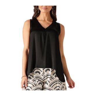 Greek Archaic Kori Vielseitiges &auml;rmelloses Top - - Tops - Damen - Schwarzk - S