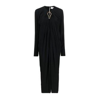 Lanvin Femme, Robes, Noir, Taille: 40 FR Robe Midi Découpée