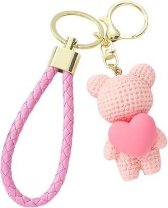 Generic Porte-cl&eacute;s ours mignon tenant un coeur - Accessoires dours et ornements en forme dours - Porte-cl&eacute;s pour sac &agrave; main, rose, Refer to