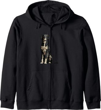 Whyitsme Design Schwarz-Wei&szlig;-Saluki-Hunde-Illustration Kapuzenjacke