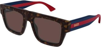 Gucci Rechteckige Sonnenbrille - - Accessories - unisex - Braun - 53 MM