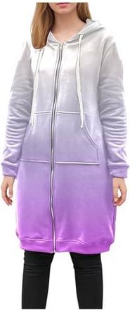 Generic 2026 Vestes pour femmes, manteaux &agrave; capuche pour femmes, automne hiver, poches chaudes, cordon de serrage, fermeture &eacute;clair, cardigan long &agrave; capuche, 