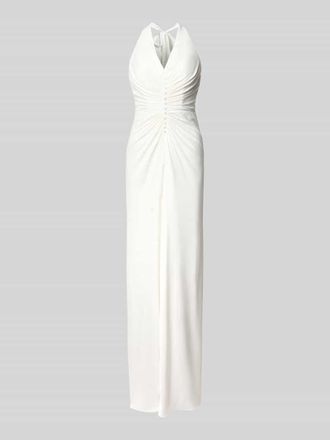 Luxuar Fashion Maxikleid mit Perlen und V-Ausschnitt