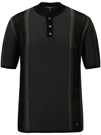 Shanghai Tang Tang Poloshirt mit Lochstrickmuster - Schwarz