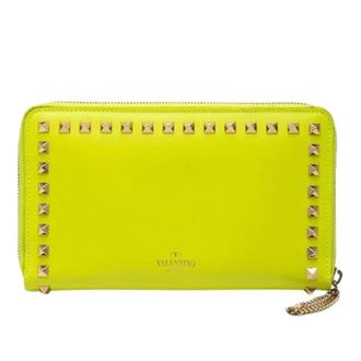 Valentino Pre-owned Studded Leather Wallet - - Pre-owned - Damen - Gelb - ONE SIZE