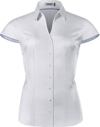 Vincenzo Boretti Klassische Bluse tailliert stretch Kurzarm
