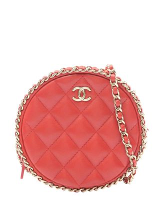 Chanel 2019 Quilted Lambskin Round Chain Around Clutch With Chain shoulder bag - Rot