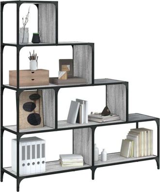 vidaXL vidaXL Biblioth&egrave;que &agrave; 4 niveaux sonoma gris bois ding&eacute;nierie