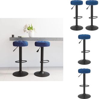 vidaXL Barhocker 2 Stk. Blau Samt - Barhocker - Tresenhocker - Thekenhocker - Barstuhl