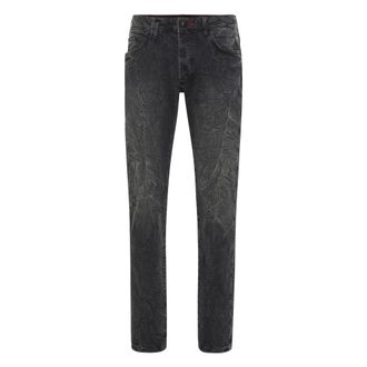Philipp Plein Homme, Jeans, Gris, Taille: W31 Super Straight Cut Pantalons Skull