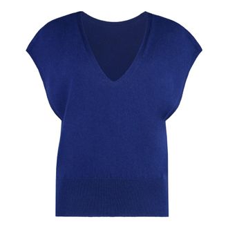 Malo Kaschmir Rippstrickweste - - Knitwear - Damen - Blau - L