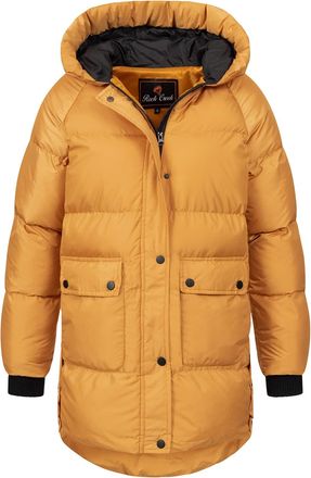 Rock Creek Damen Steppjacke Mantel Leicht Damenjacke Frauen Jacken Stepp Jacken mit Kapuze Daunenjacke Thremojacke D-488 Maisgelb 2XL