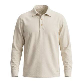 Bl'ker Blker - Polo Manches Longues Interlock 3 Boutons Burlington - Homme - Tops - Beige - Taille: L