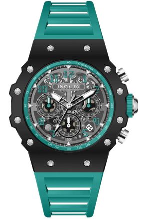 Invicta Racing 69664 Herrenuhr - Quarzwerk - Acryl mit silbernem Zifferblatt - 43 mm