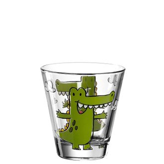 Leonardo Leonardo Bambini Trink-Glas, Kinder-Becher aus Glas mit Tier-Motiv, spülmaschinengeeignetes Saft-Glas, 1 Stück, 215 ml, 017900