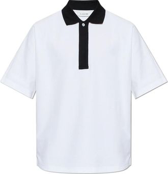 Lanvin Homme, Tops, Blanc, Taille: XL Polo en Piqu&eacute; de Coton