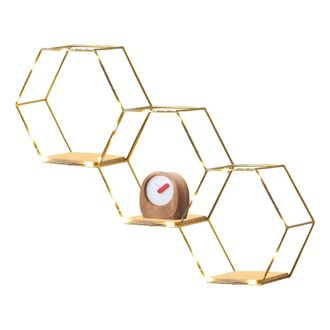 Generic Sechseckige schwimmende Regale | Bienenregale mit Lichtern | Zuverl&auml;ssige Halterung, geometrisches Wandregal f&uuml;r Wohnzimmer, Arbeitsplatz, Schlafzimme