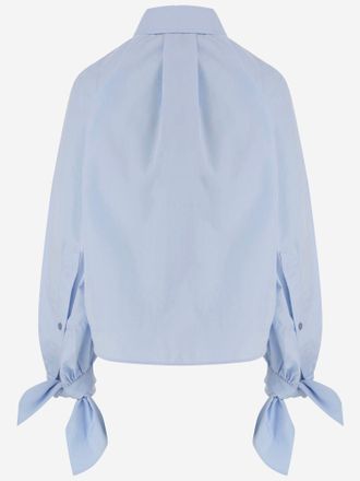 Patou Organic Cotton with Tied Cuffs Shirt - Blue