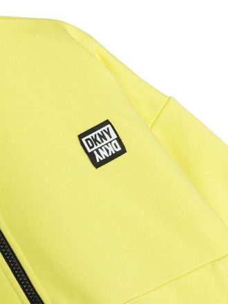 DKNY Short-Sleeve Zipped Cotton Cardigan - Yellow