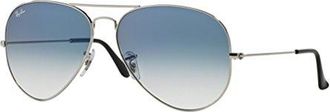 Ray-Ban Lunettes de soleil unisexes monture argent&eacute;e, verres d&eacute;grad&eacute;s bleu clair, 55 mm, Argent&eacute;, Small