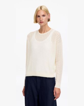 Arket Zopfstrickpullover Aus Reinem Kaschmir -Wei&szlig;
