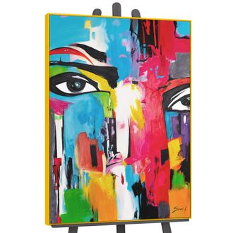 Yohji Yamamoto Art Pop Art Abstrakt Acryl Gemälde auf Leinwand Verglaste Betrachtung handgemalt Wandbilder Wohnzimmer modern Wohndekor Bild echtes Kunstwerk 140x100 